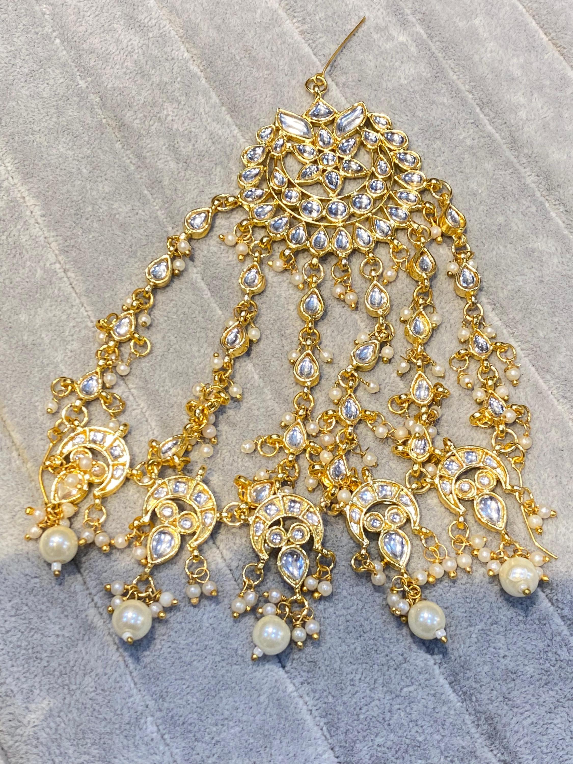 Indian Pakistani Sikh Wedding Kundan Gold Plated Jhumar for Women ...