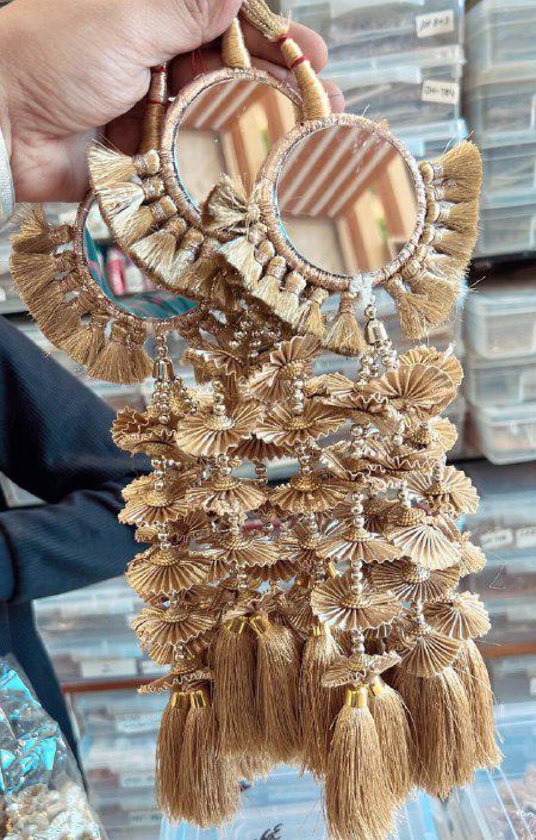 Punjabi Mirror Parandi / Paranda for Wedding / Mirror Parandi / Golden ...