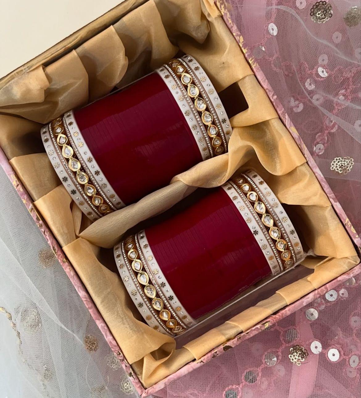 Indian Punjabi Sikh Wedding Bridal Chooda / Kundan Chooda / Bridal ...