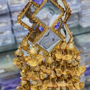 Punjabi Mirror Parandi / Paranda for Wedding / Mirror Parandi / Golden ...