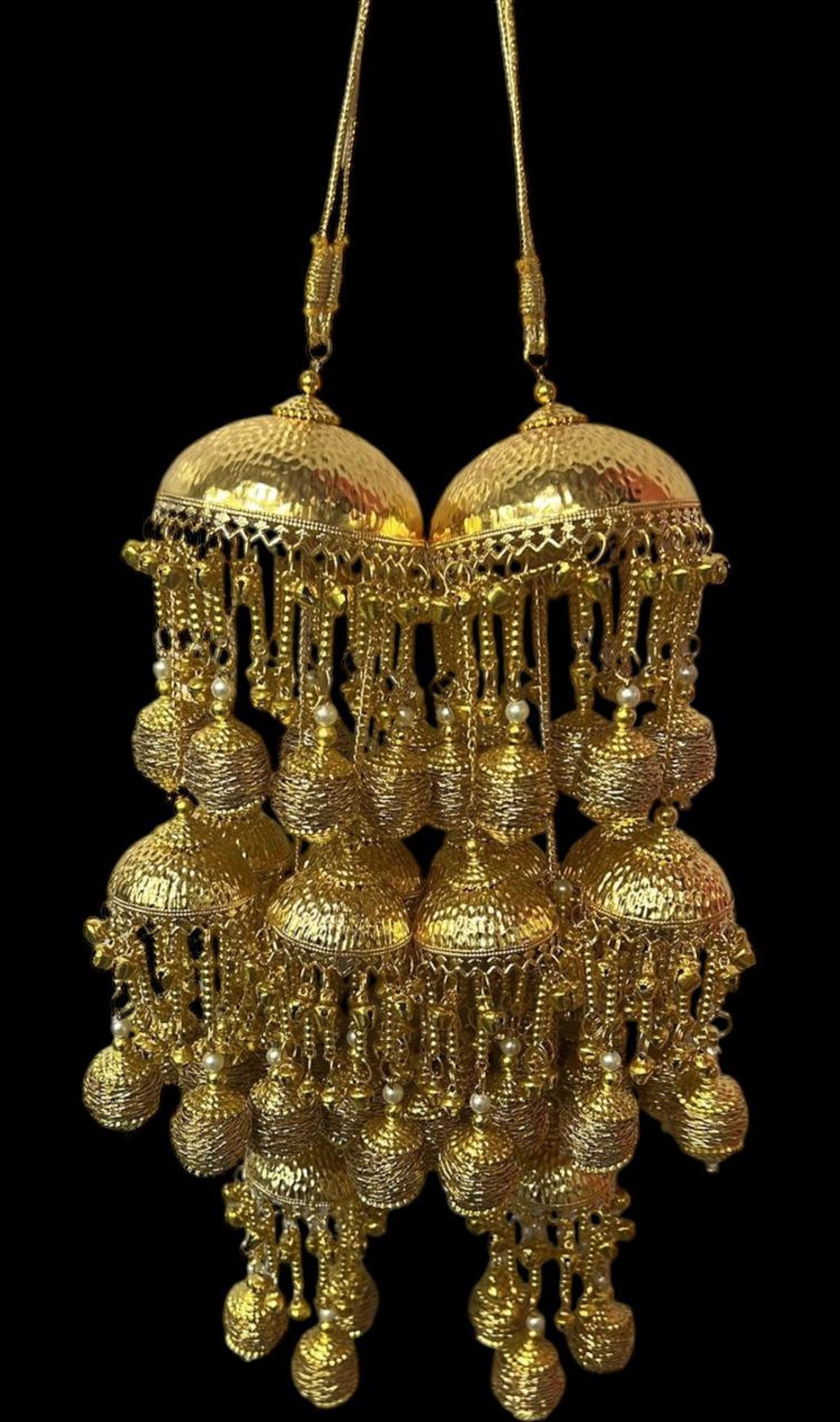 Punjabi Sikh Wedding Kaleera /punjabi Kaleera/ Antique Gold Kaleeras ...