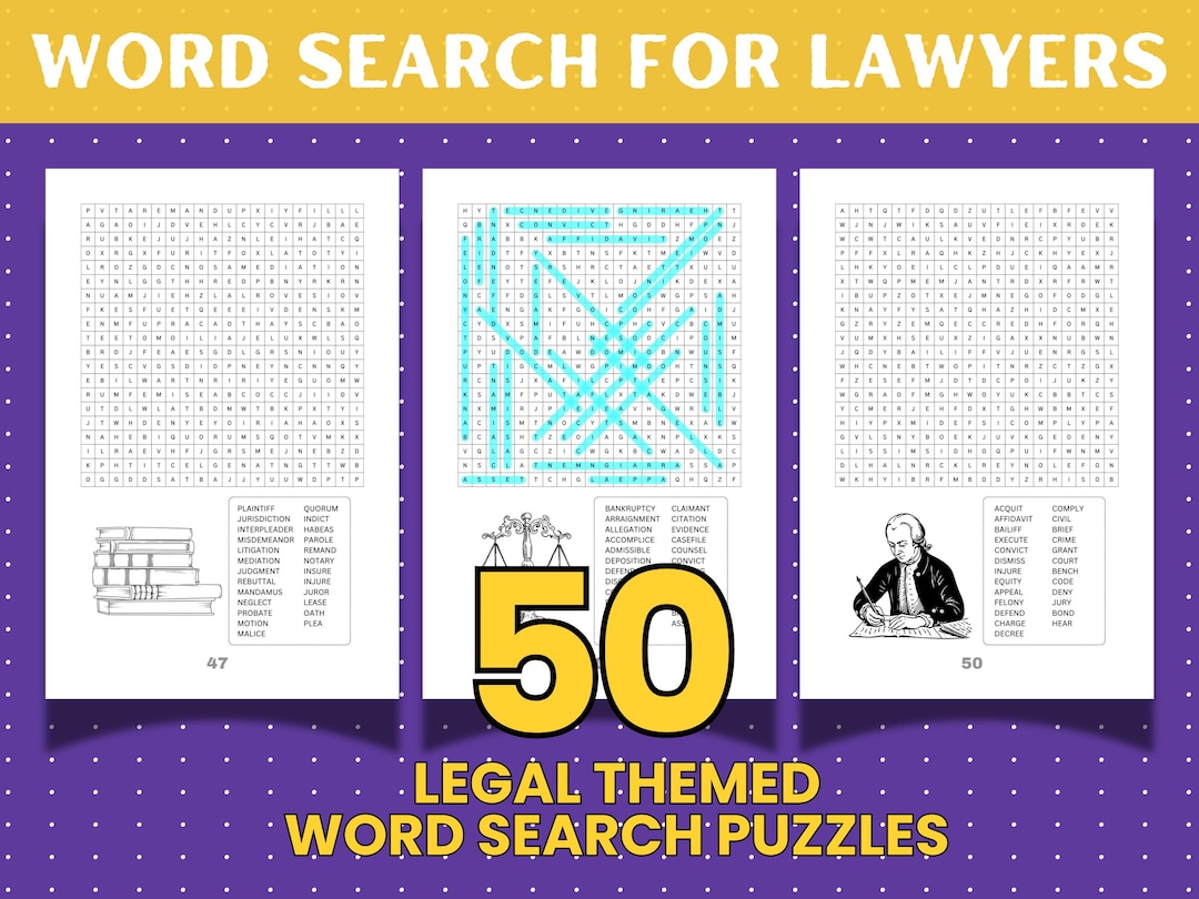 Printable Word Search for Lawyers – 50 Legal-themed Puzzles PDF ...