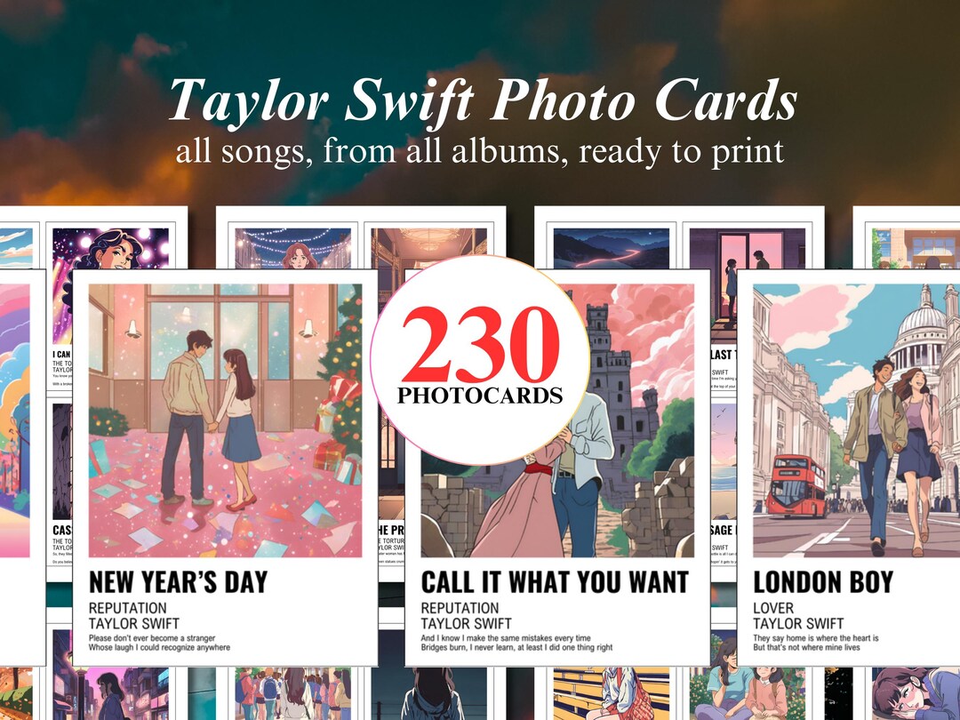 Taylor Swift Photocards 230 Photocards, 63 Pages PDF Photocards for All ...