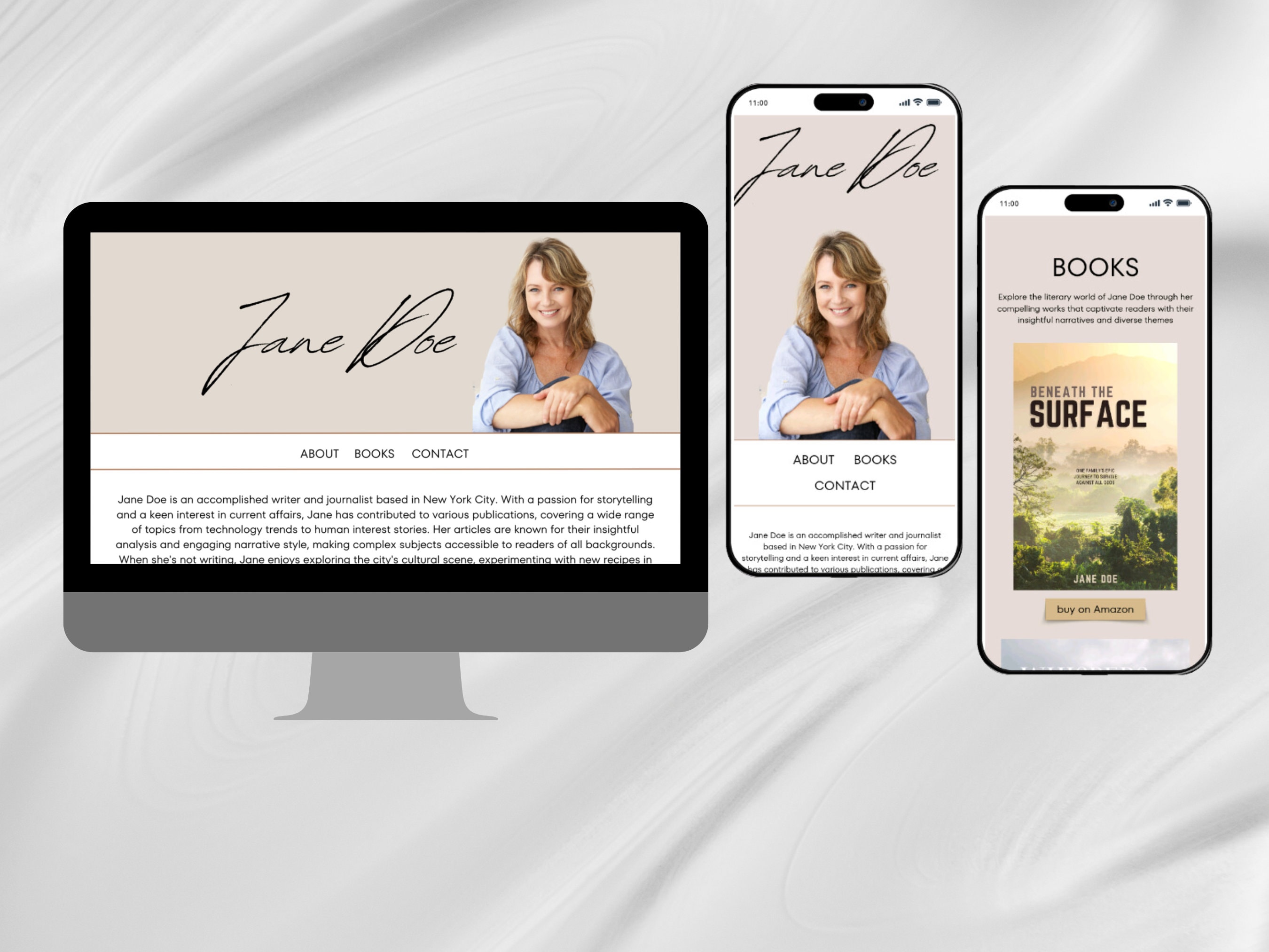 Minimalist Author Website CANVA Template (digital Download) - Etsy