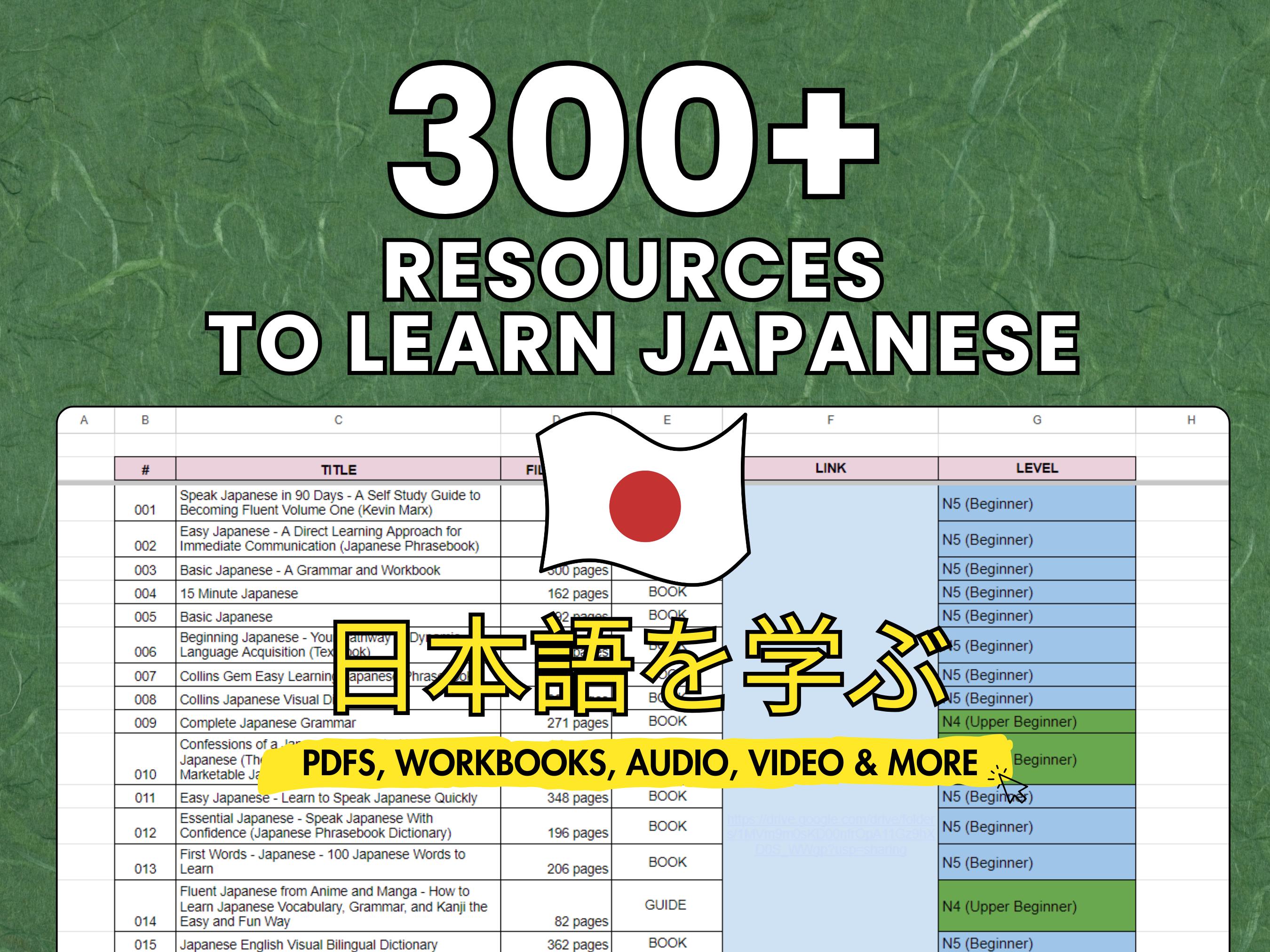 300+ Japanese Learning Resources: Ebooks, Videos, Workbooks (digital ...