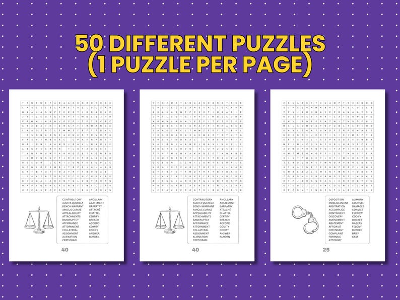 Printable Word Search for Lawyers – 50 Legal-themed Puzzles PDF ...