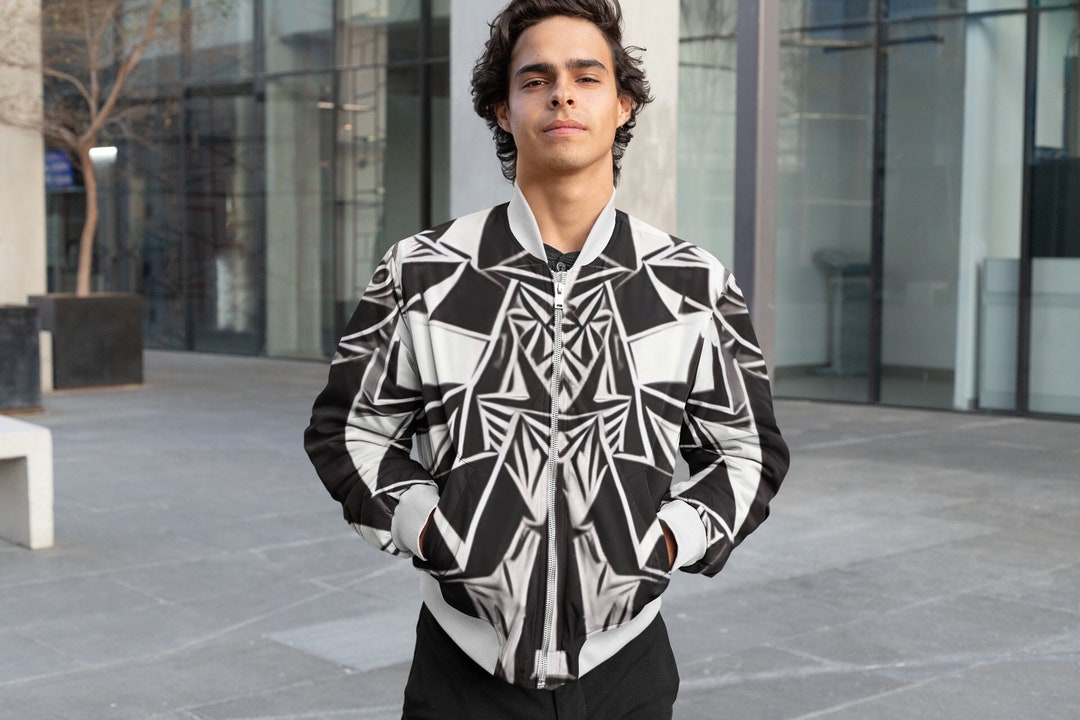 Pablo Style Unisex All Over Print Bomber Jacket, Black and White ...