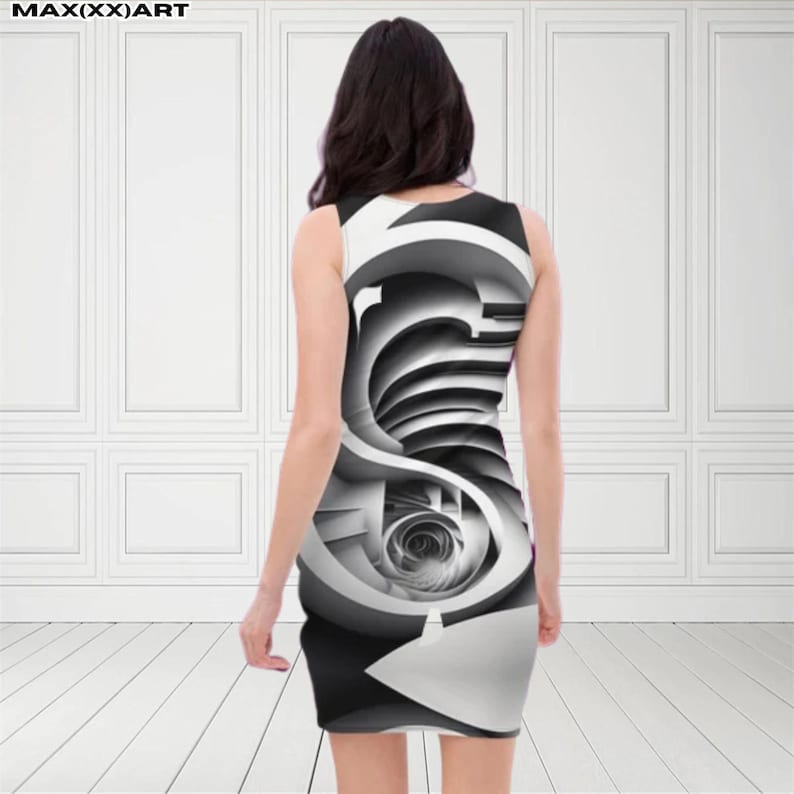 Eshr-inspired Fitted Dress, Halloween, 3D Sphere Staircase Racerback ...