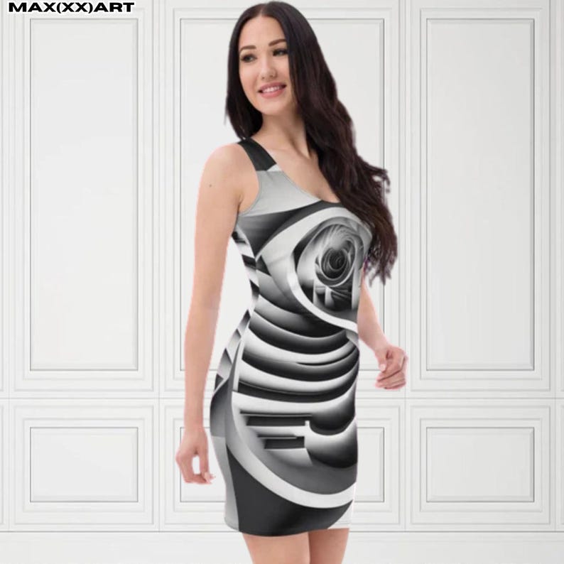 Eshr-inspired Fitted Dress, Halloween, 3D Sphere Staircase Racerback ...