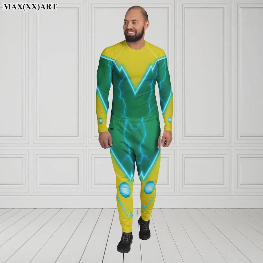 Men's Electro Man Seperates Rash Guard + Slim Fit Joggers Villain ...