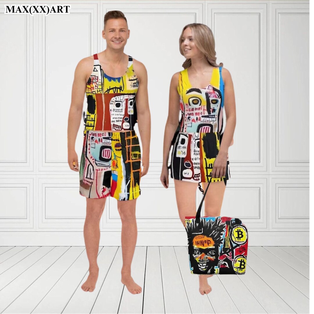 Basq' Couple 2 Piece Set,edgy Rave Style Shorts + Tanktop Bitcoin ...