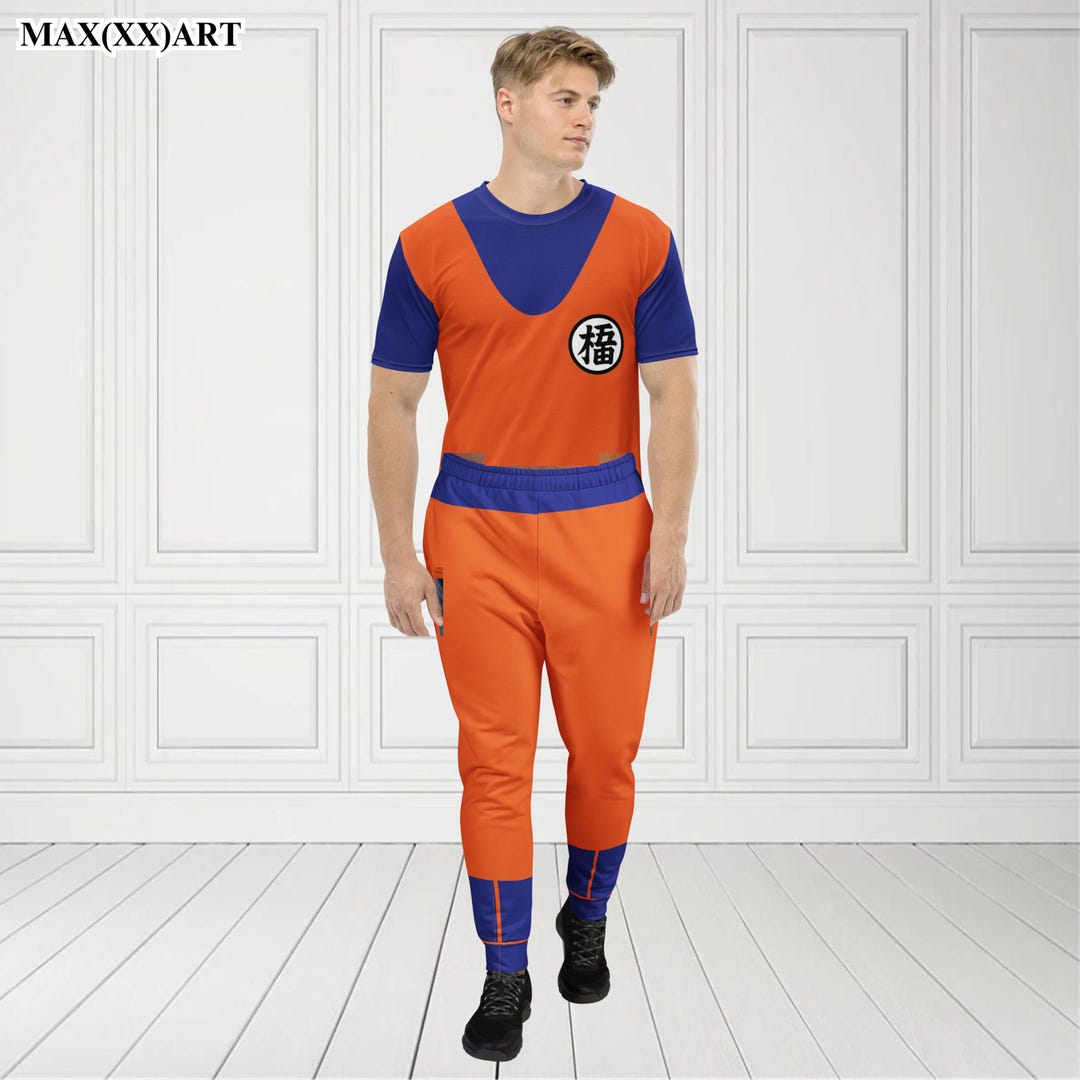 Men's Dragon&bowls Orange Training Outfit Son Goq Fun Casual Anime ...