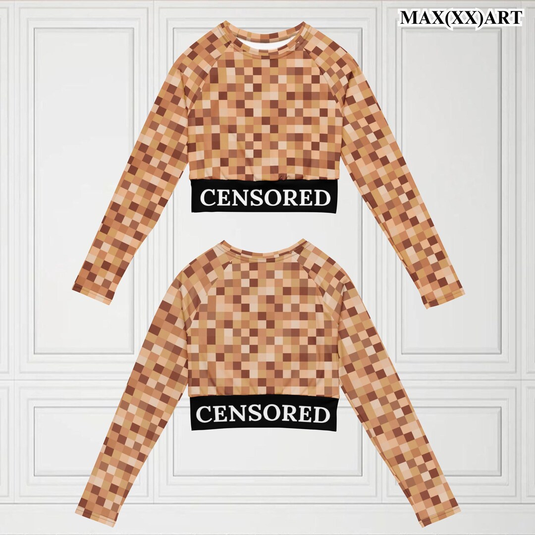 Custom Skin Color Pixelated Outfit Fun Censored Nude Body Illusion Crop ...