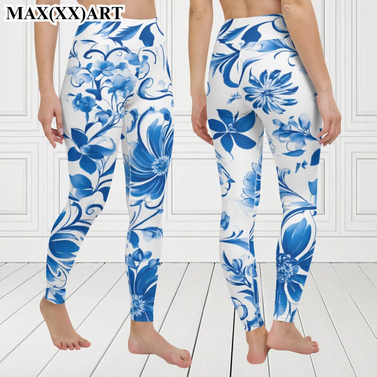 Women Set, Dutch Delft's Blue Style Neo Traditional Crop Top & High ...