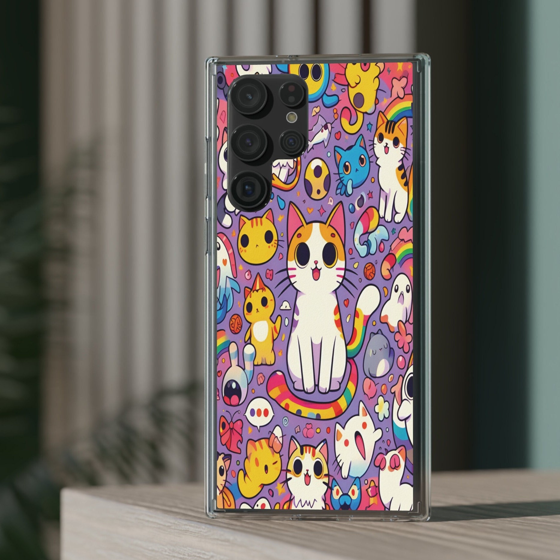 Kawaii Anime Little Cat Kitten Candy Color Phone Case for Samsung ...