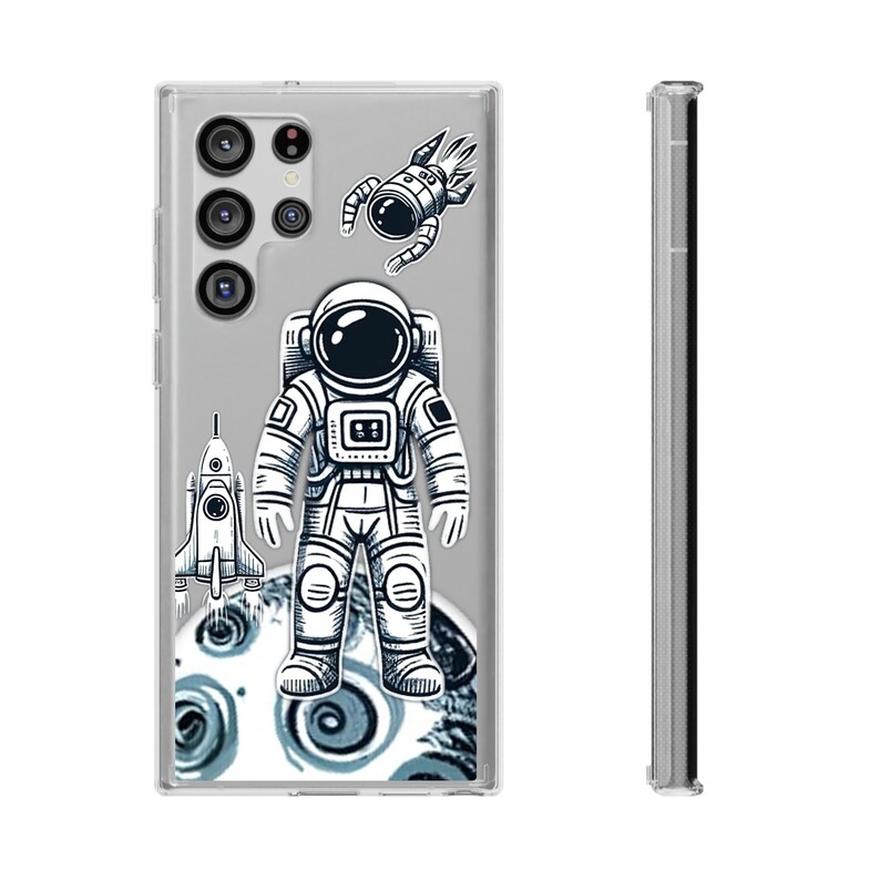Cute Space Planets Astronaut Phone Case for Samsung Galaxy S24 S23 S22 Ultra S21FE S20 Plus S10 ...