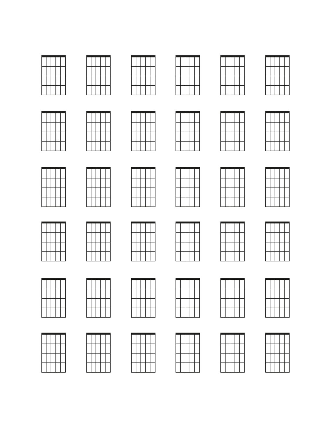 Blank Chord Charts for Guitar , Download and Print, Standard U.S ... Blank Chord Charts for Guitar , Download and Print, Standard U.S ...