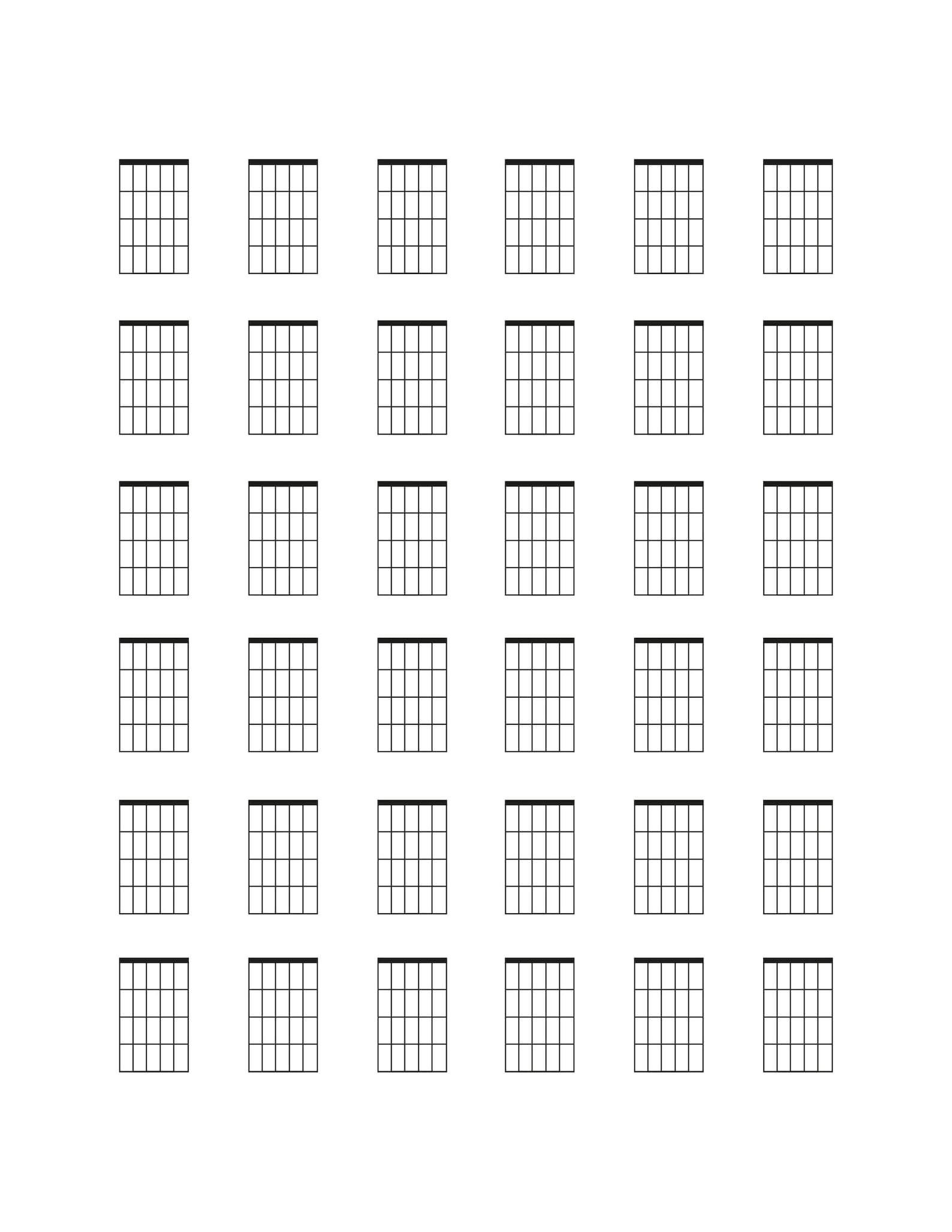 Blank Chord Charts for Guitar , Download and Print, Standard U.S ... Blank Chord Charts for Guitar , Download and Print, Standard U.S ...