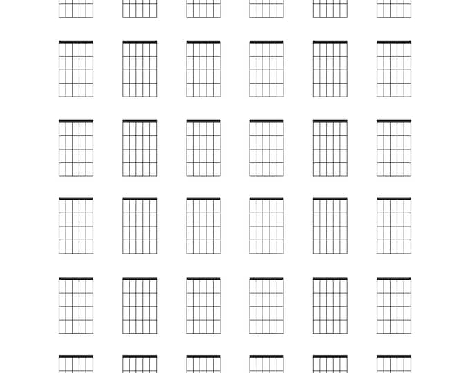 Blank Guitar Chord Chart, Printable Six String (digital Download) - Etsy