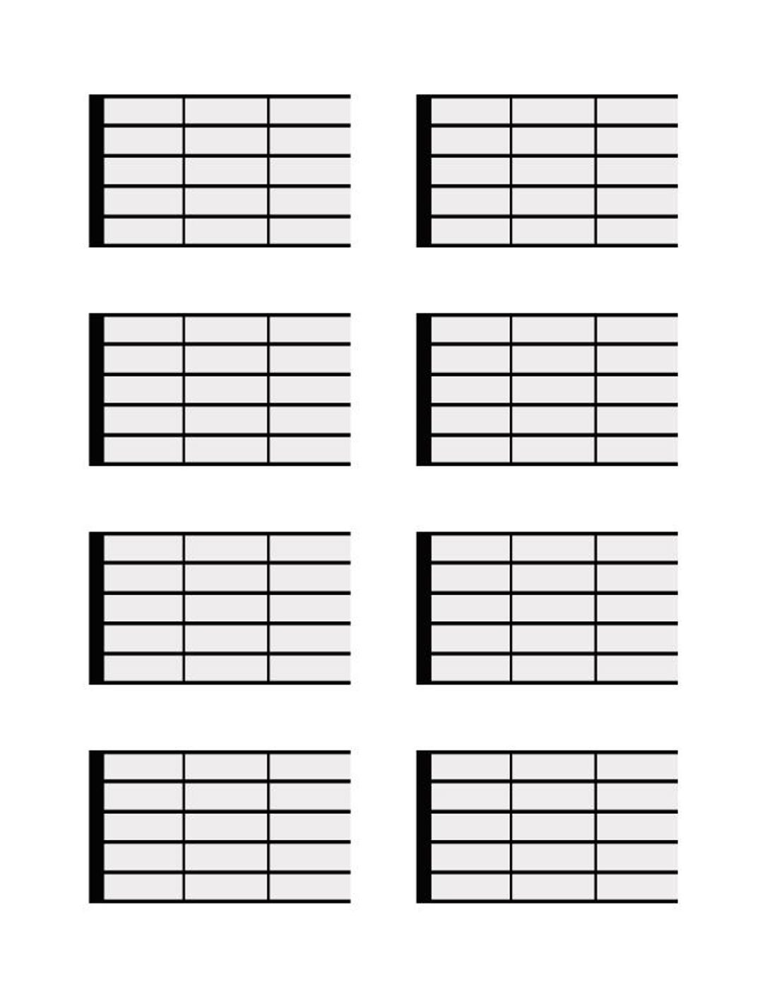 Big Size Blank Chord Charts for Guitar , Download and Print, Standard U.S. Letter Size, Six ...