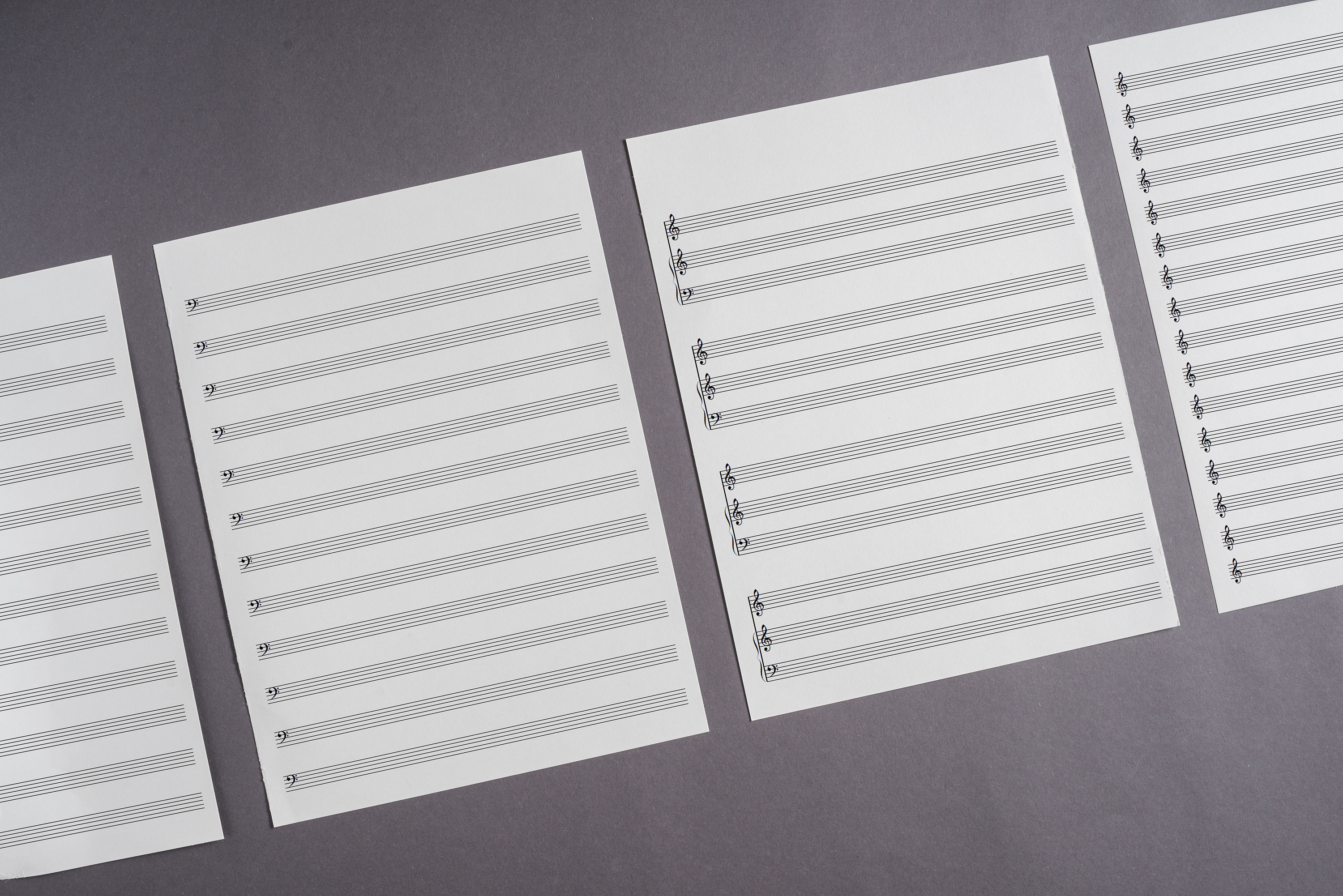 Printable Blank Music Sheet, A4/letter Size, 30 Templates, Treble, Bass ...