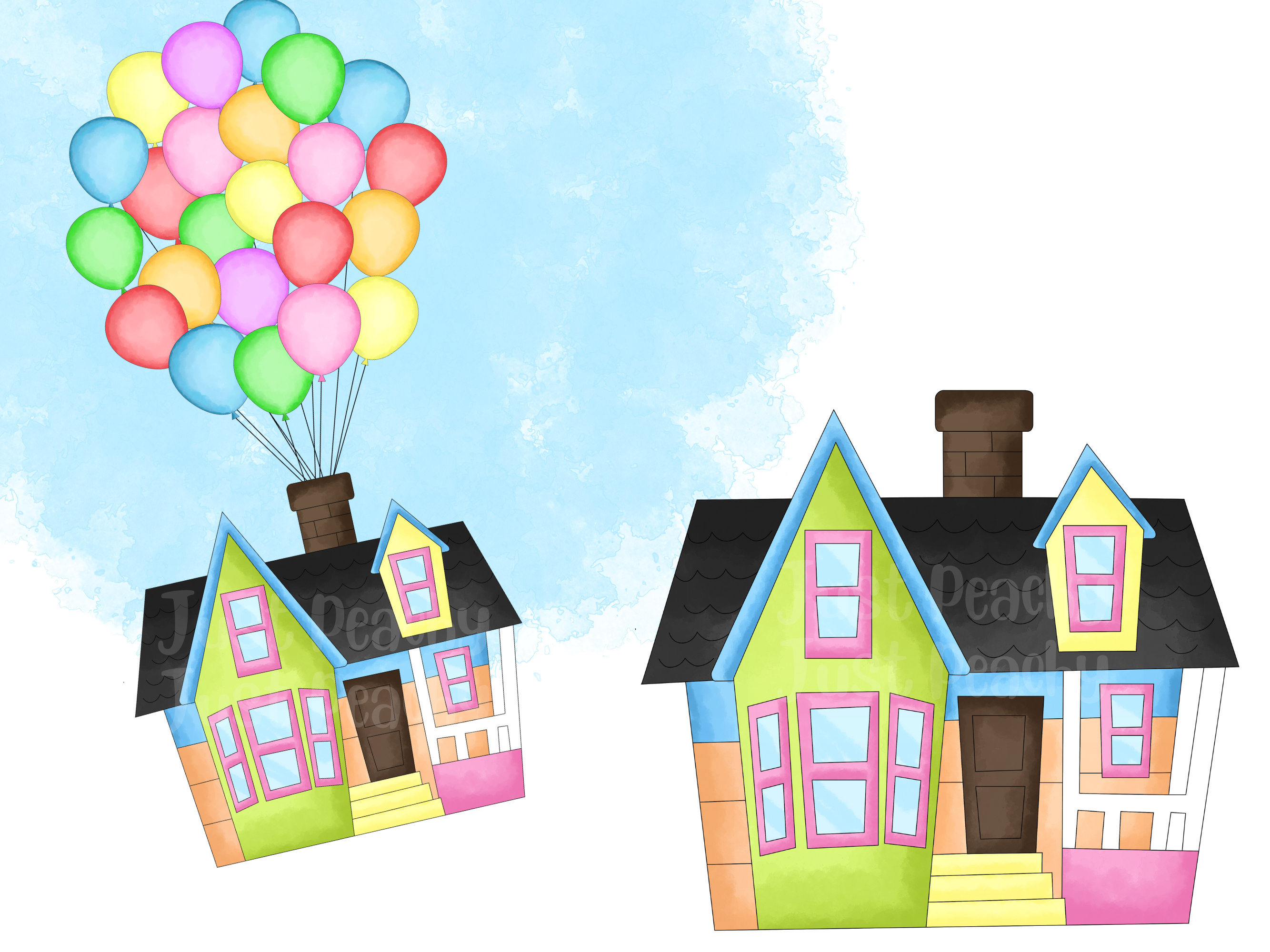 UP Conjunto de imágenes prediseñadas de acuarela dibujadas a mano, PNG ...