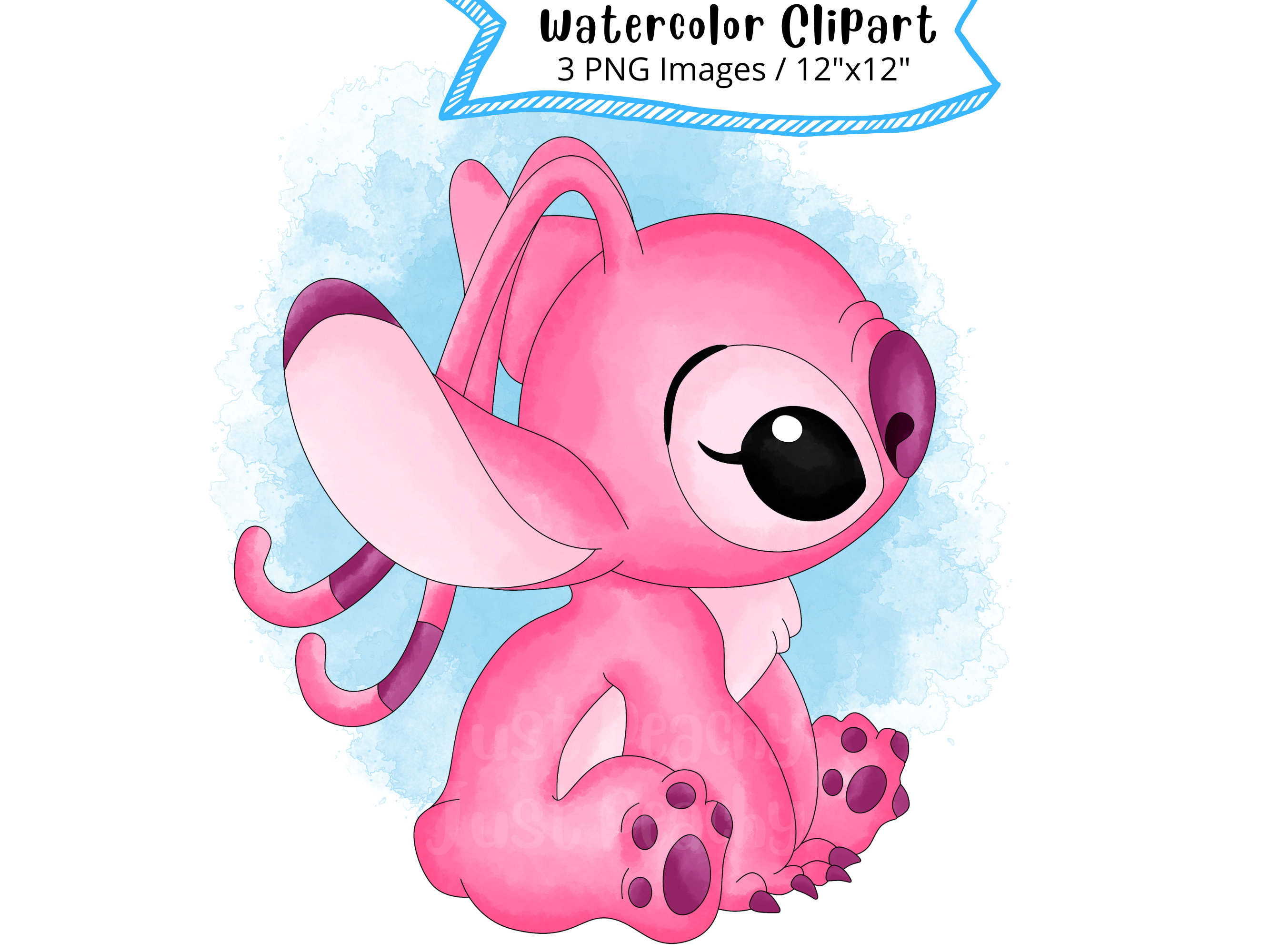 Angel Watercolor Clipart Set, Cute Cartoon, PNG, Transparent Background ...