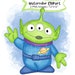 Alien Toy Story Watercolor Clipart, Cute Cartoon Illustration, Woody ...