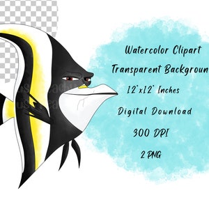 Gill From Finding Nemo Watercolor Clipart, Cute Cartoon, Dory, Under ...