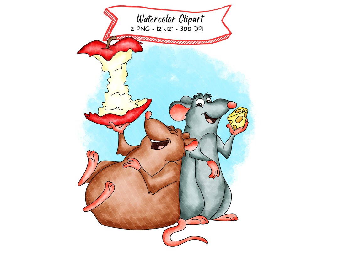 Ratatouille Clipart, Watercolor PNG, Cartoon Movie, Remy, Emile - Etsy