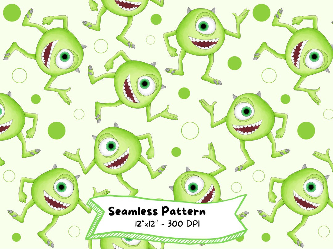 Monsters Inc Seamless Pattern: Sully, Mike, Boo (digital Download) - Etsy