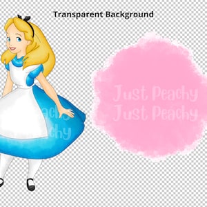 Alice in Wonderland Watercolor Clipart: Cartoon PNG Set (digital ...