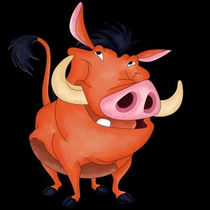 Pumba From Lion King Hand Drawn Watercolor Clipart Set, PNG, High ...