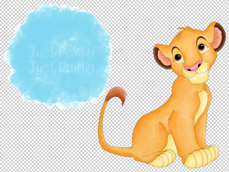 Simba From Lion King Hand Drawn Watercolor Clipart Set, PNG, High ...