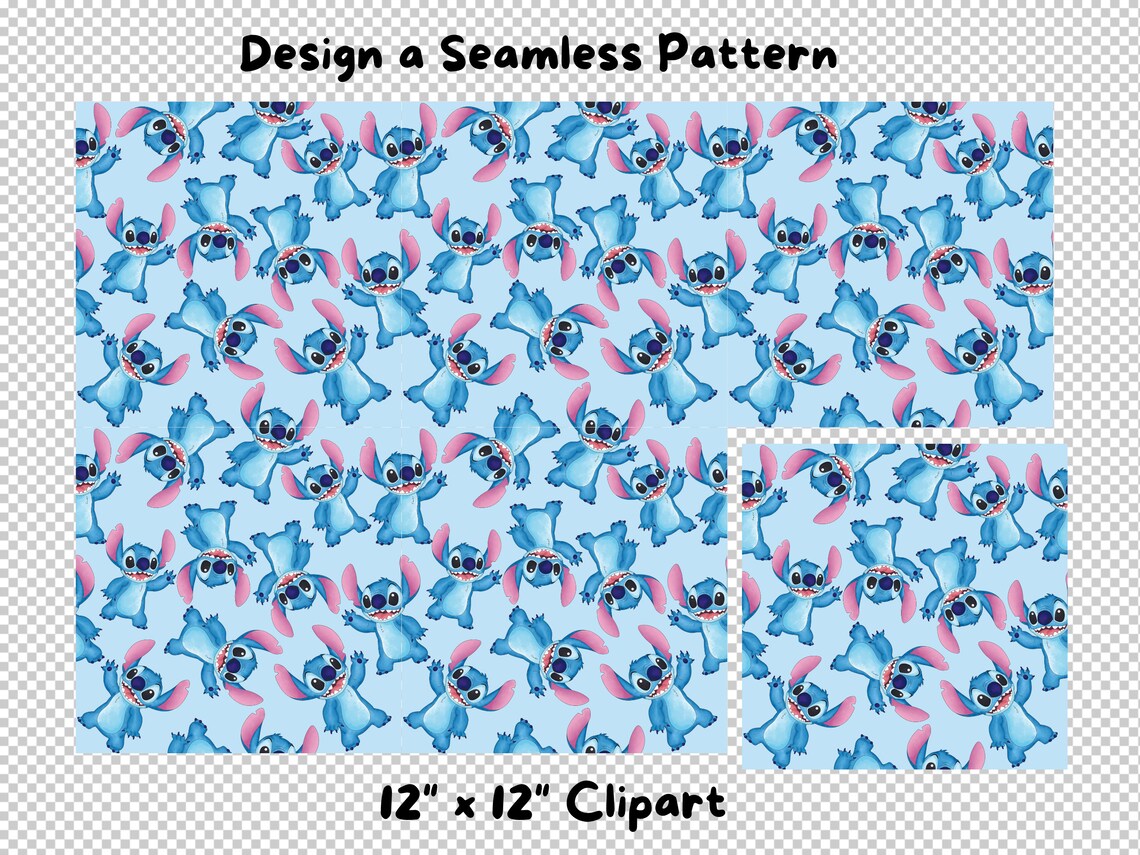 Stitch Seamless Pattern, Lilo and Stitch, Digital Download, Cute ...