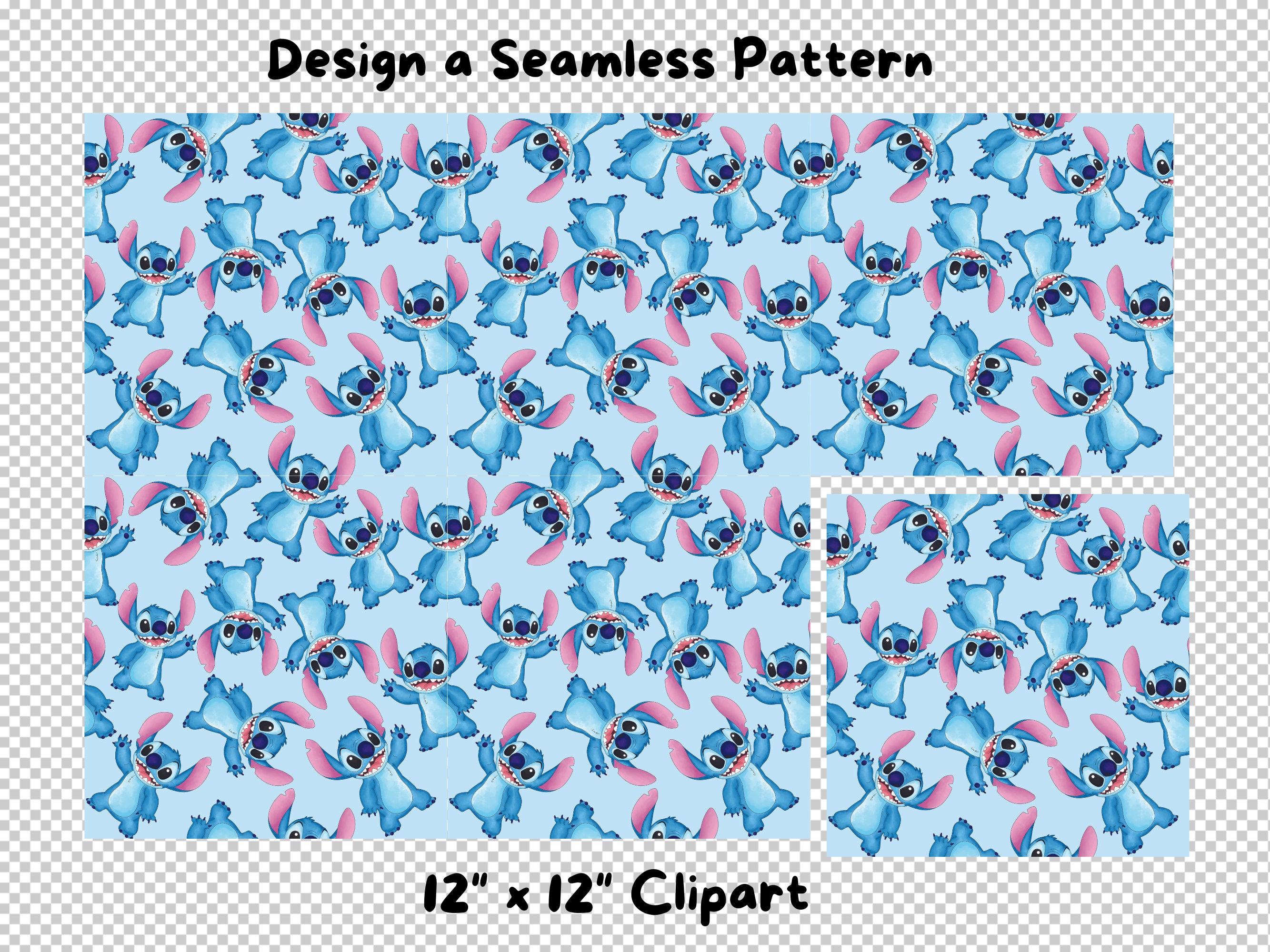Stitch Seamless Pattern, Lilo and Stitch, Digital Download, Cute ...