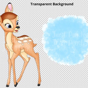 Faline From Bambi Hand Drawn Watercolor Clipart Set, Cute Cartoon ...