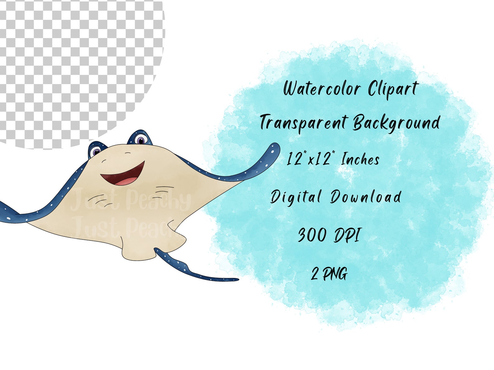 Mr Ray From Finding Nemo Watercolor Clipart, Cute Cartoon, Dory, Under ...