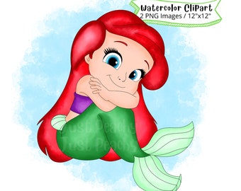 How To Draw Baby Ariel Baby Ariel From The Little Mermaid Hand Drawn