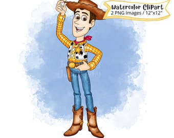 Toy Story Hand Drawn Watercolor Clipart, Cute Cartoon Illustration ...