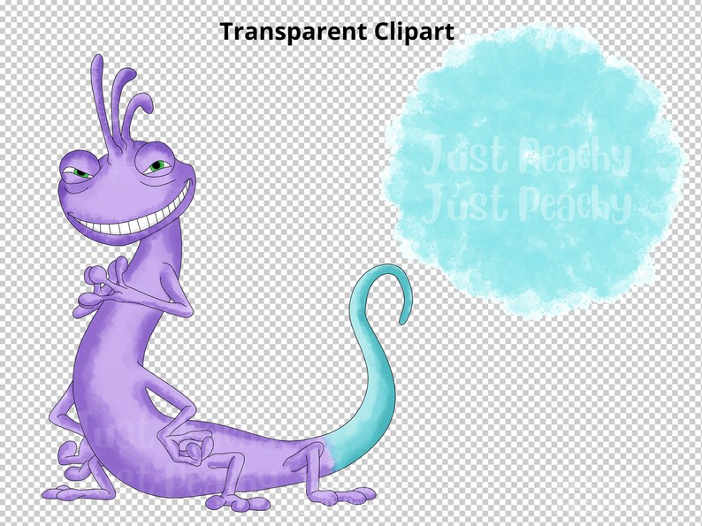Randall From Monsters Inc Watercolor Clipart Set, Cute Cartoon, PNG ...