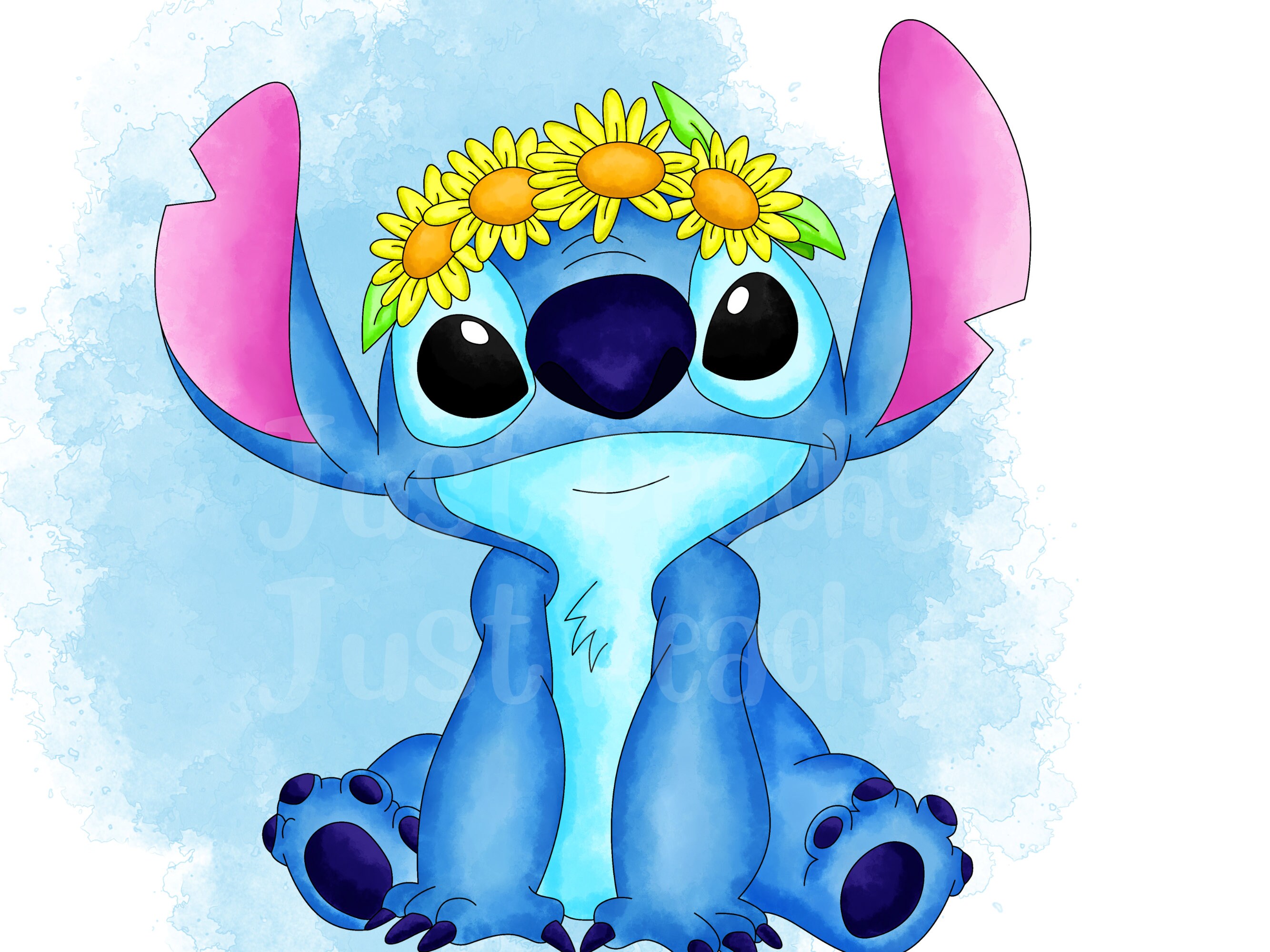 Stitch Watercolor Clipart Set Cute Cartoon Illustration PNG - Etsy