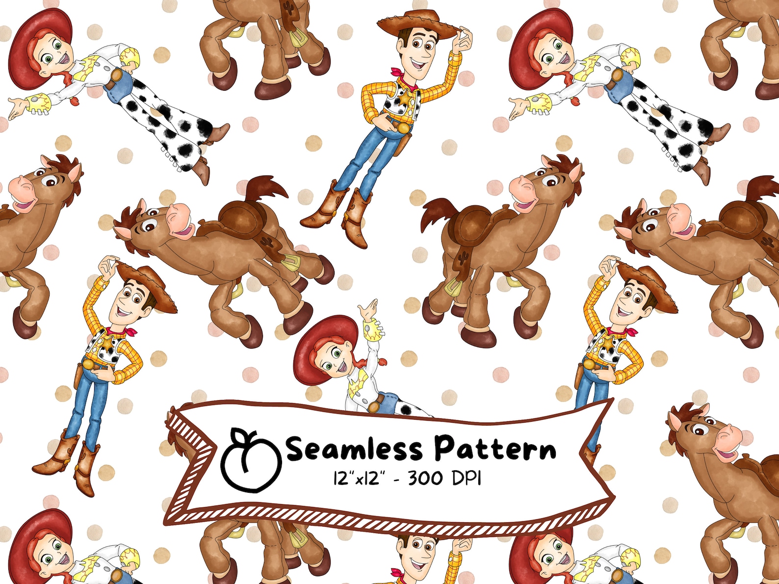 Toy Story Seamless Pattern, Watercolor Image, Digital Download, Cute ...