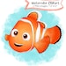 Nemo From Finding Nemo Watercolor Clipart, Cute Cartoon, Dory, Under ...