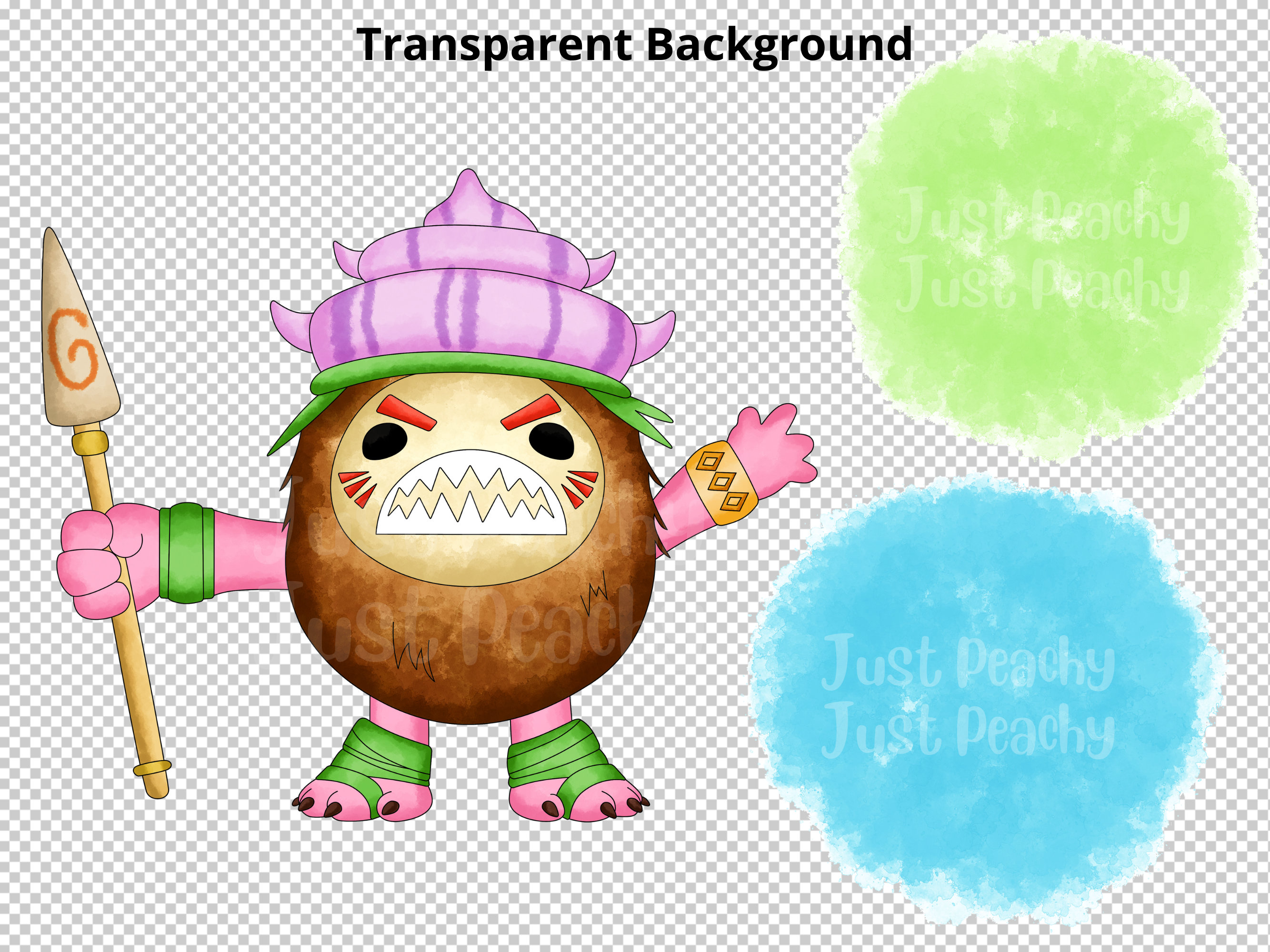 Kakamora From Moana Hand Drawn Watercolor Clipart Set, Cute Cartoon ...