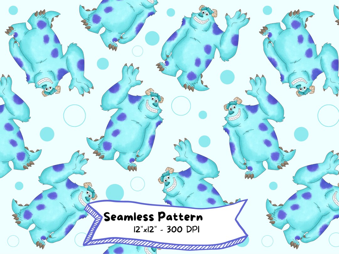 Monsters Inc Seamless Pattern, Digital Download, Cute Cartoon, High ...