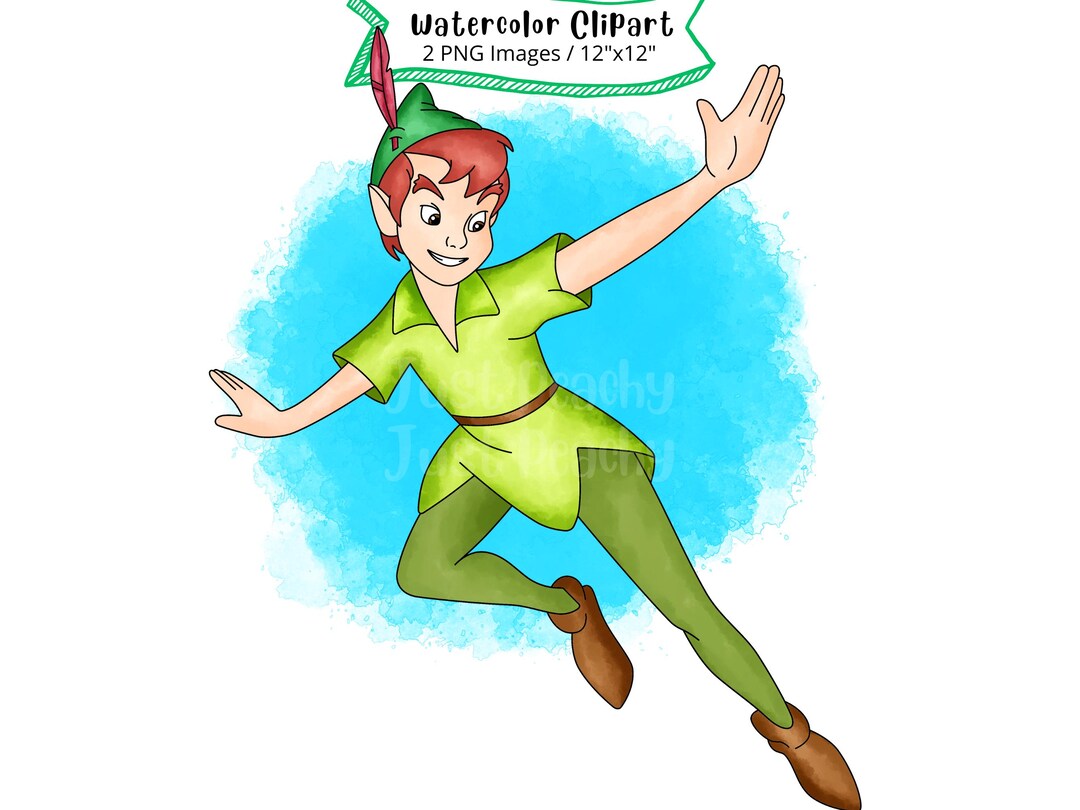 Peter Pan a Watercolor Clipart Set, Cute Cartoon, PNG, High Resolution ...