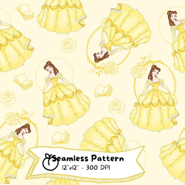 Beauty and the Beast Seamless Pattern - Etsy
