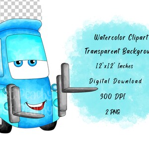 Guido From Cars Movie, Watercolor Clipart, Cute Cartoon, Cars PNG ...