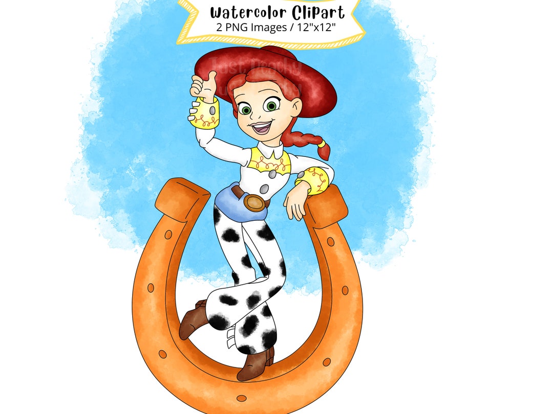 Jessie Toy Story Watercolor Clipart, Cute Cartoon Illustration, Buzz ...